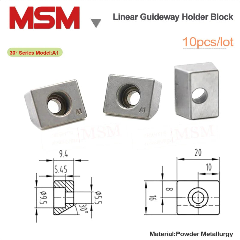 10PCS Powder Metallurgy 30 Degree Wedge-shaped Linear Guideway Holder ...
