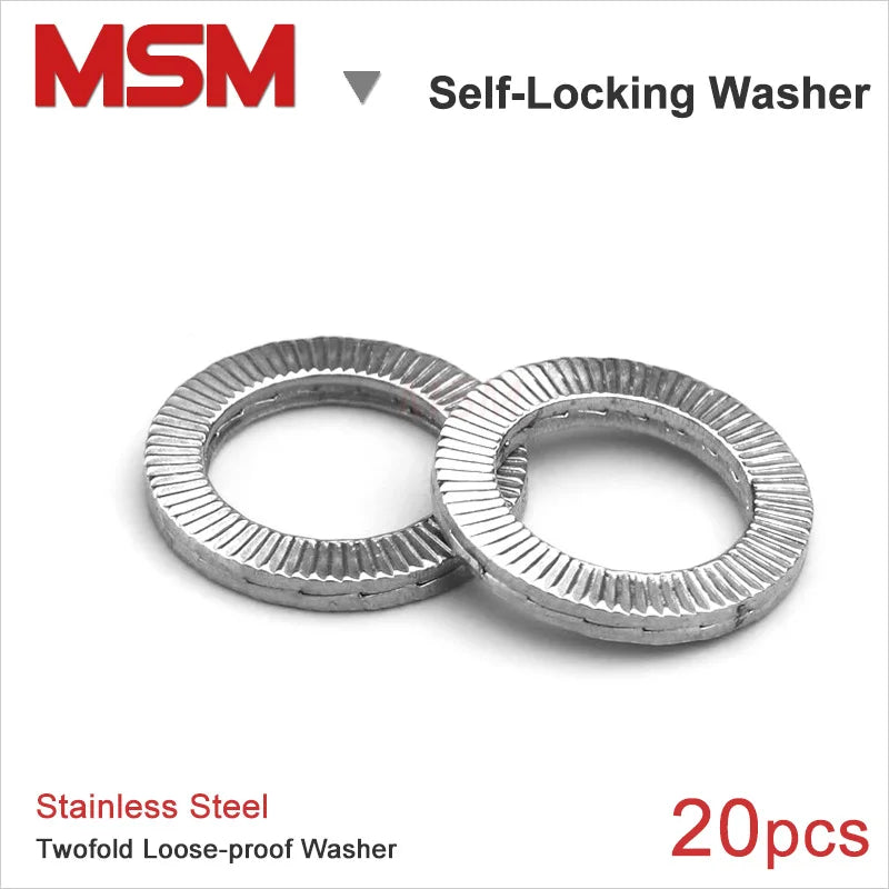 MSM Stainless Steel Self-locking Washers Twofold Anti-slide – MSM Store