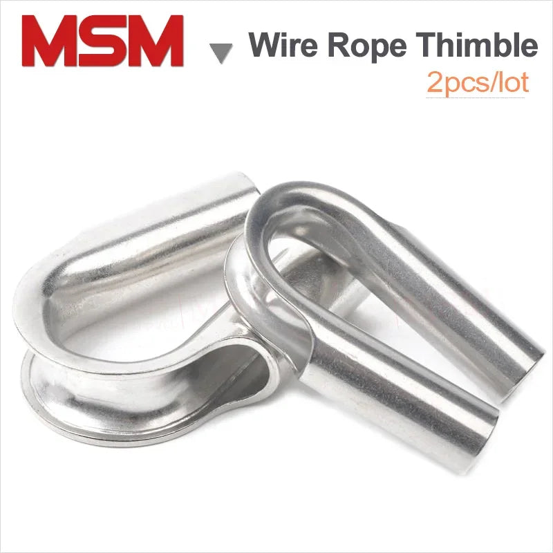 2Pcs Stainless Steel Tube-type Wire Rope Thimble M6/8/10/12/16/18/20/2 ...