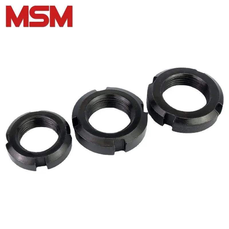 2pcs 4.8 Grade Slotted Round Nuts A3 Steel M10 M12 M14 M16 M18 M20 M22 ...