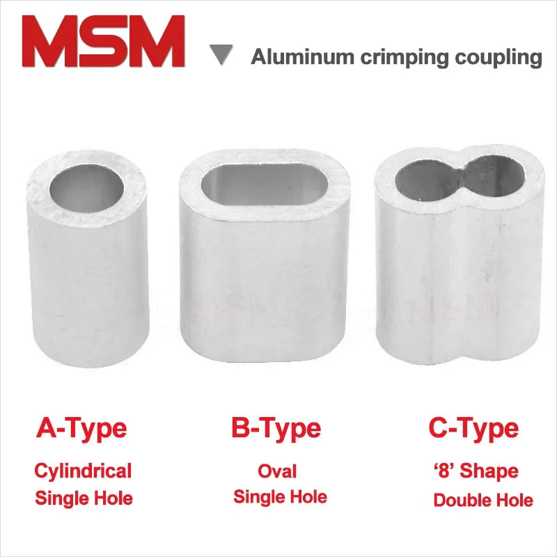 Aluminum Wire Rope Ferrule Cable Ties Crimp Stell Wire Rope Chuck Jack ...