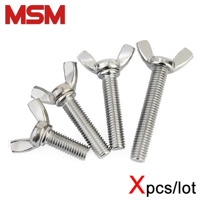 Xpcs M3 M4 M5 Wing Head Thumb Screws 304 Stainless Steel Butterfly Scr ...