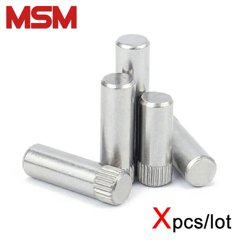 Xpcs/lot Dia.2/2.5/3/4/5/6mm Knurled Dowel Pins Cylinder Pin 304 Stain ...